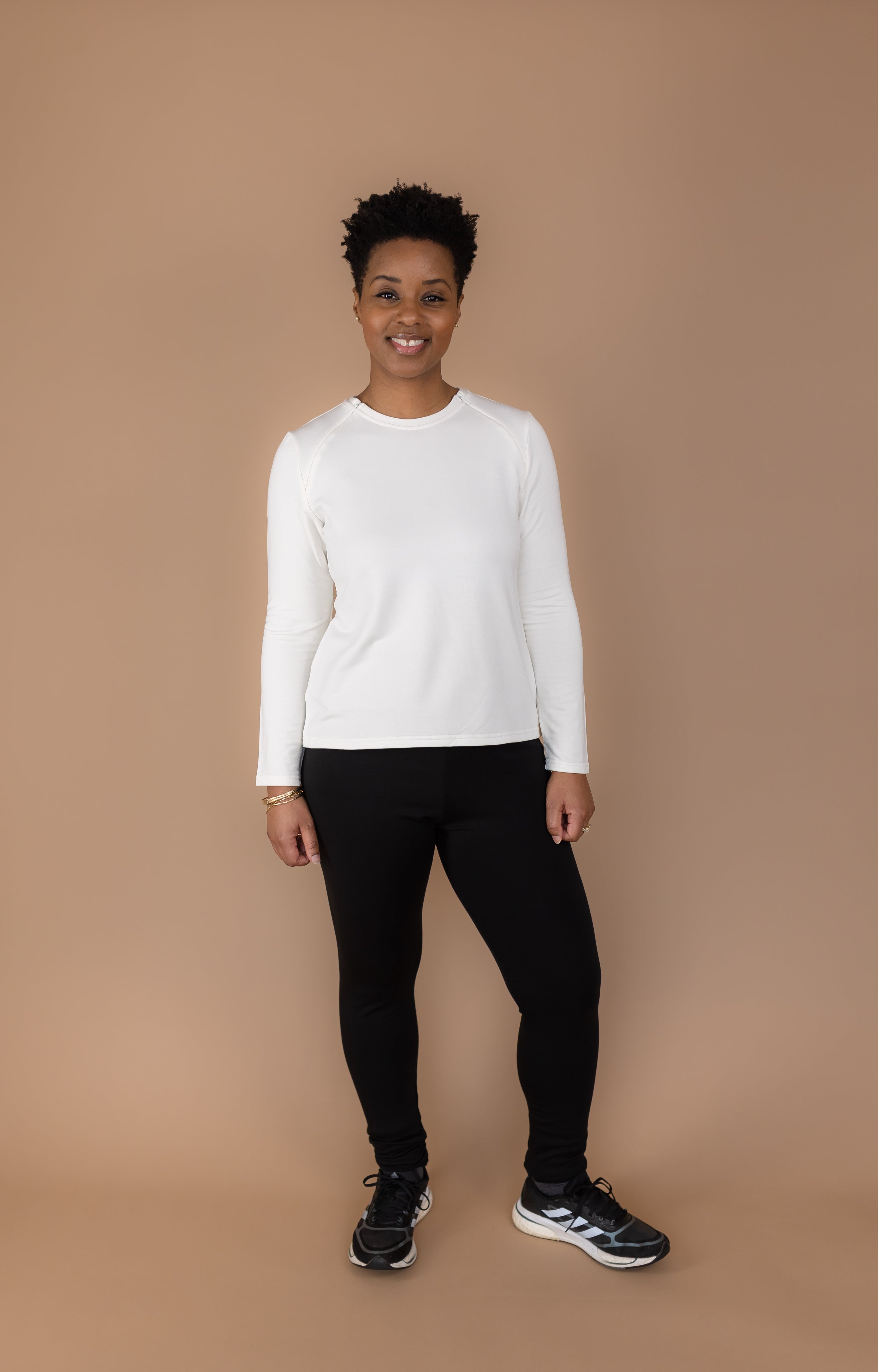 Resilient Women’s Ivory Long Sleeve Top (CHEST PICC/PORT for EASY ACCE ...